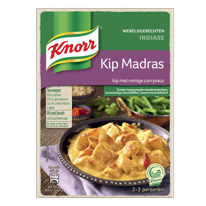 knorr wereldgerechten indiase kip madras