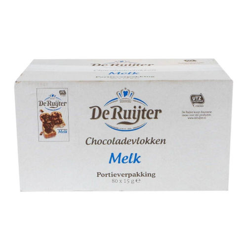 De Ruijter Chocolade Vlokken Melk Portiepacks (80 x 15 gr.)