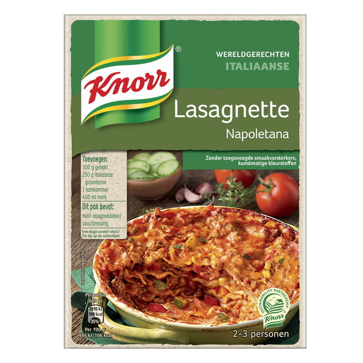 knorr wereldgerechten italiaanse lasagnette