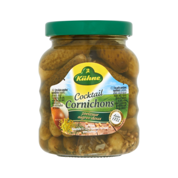 Kühne Sweet and Sour Cocktail Cornichons (180 gr.)