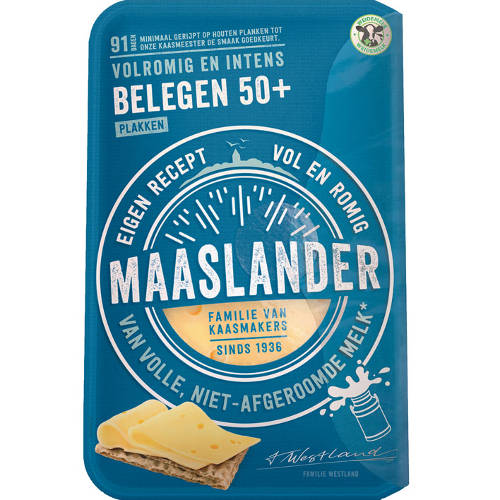 Maaslander 50+ Belegen Kaas Plakken (150 gr.)