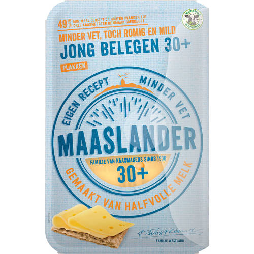 Maaslander 30+ Jong Belegen Kaas Plakken (150 gr.)