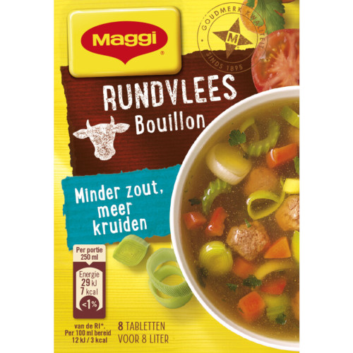 Maggi Beef Broth Tablets Less Salt (8 pieces)