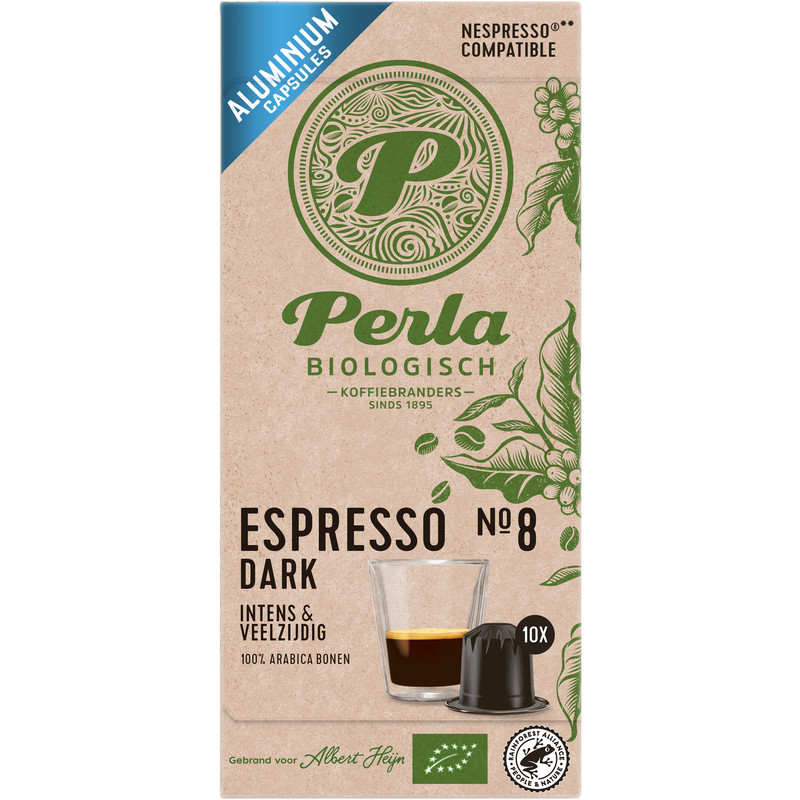 Perla Biologisch Espresso Dark Capsules (10 pieces)