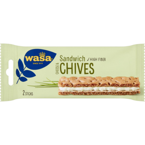Wasa Sandwich Crackers Roomkaas & Bieslook (96 gr.)